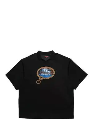 PLEASURES Logo-print T-shirt - Black