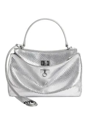 Balenciaga Rodeo Mini Python-embossed Crossbody Bag - Silver