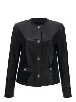 Gorski Python-print Suede Jacket - Anthracite