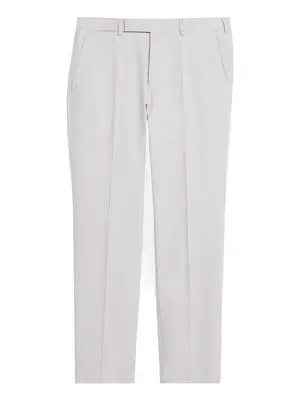 Zegna Cotton-stretch Modern Fit Trousers - Lt Gry Sld