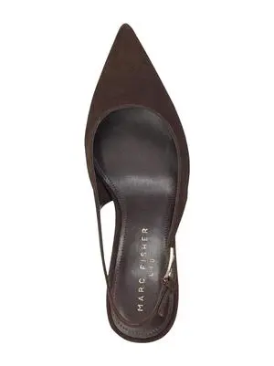 Marc Fisher Dorie Suede Slingback Pumps - Brown