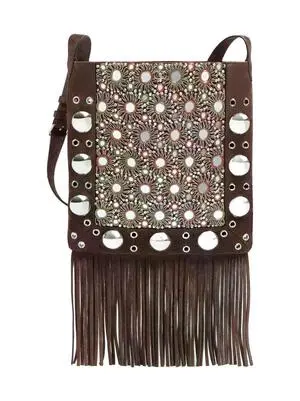 Valentino Garavani Embroidered Cross Body Bag - Brown