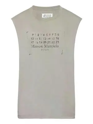 MAISON MARGIELA Logo-print Sleeveless Top - Grey