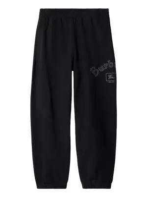 Burberry Equestrian Knight-embroidered Track Pants - Black