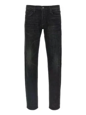 TOM FORD Stonewashed Five-pocket Jeans - Black