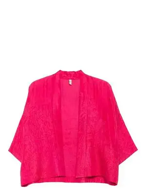 YAVI Textured Open-front Jacket - Pink