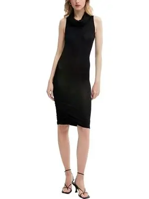 Rick Owens Sleeveless Draped Midi Dress - Black