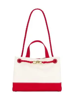 Bottega Veneta Andiamo Canvas Bag - White  Scarlet  Nail Polish  & Muse Bras