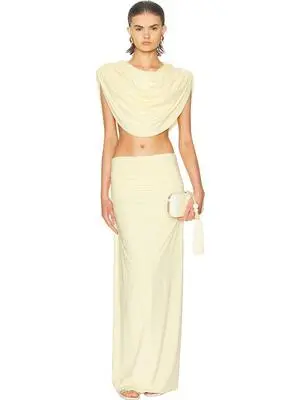 MAYGEL CORONEL Amalra Top And Skirt Set - Crema