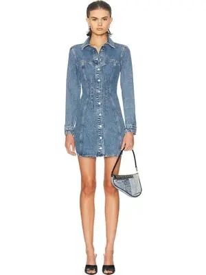 Fleur Du Mal Denim Shirt Dress - Acid Blue Denim