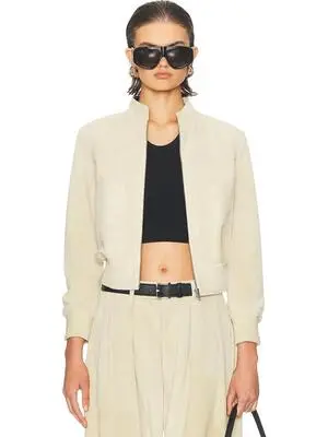 R13 Shrunken Leather Jacket - Stone