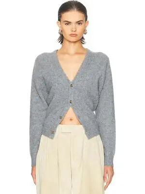 R13 Split Hem Cardigan - Light Heather Grey