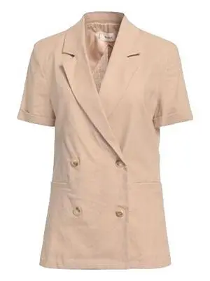 VICOLO Double-breasted Blazer In Viscose And Cotton - Beige