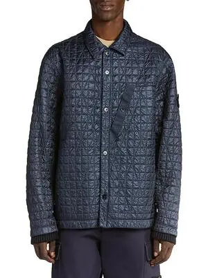 Stone Island Coated Quilted Jacket - Dark Blue