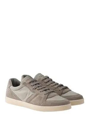 Prada Suede And Re-nylon Sneakers - Gold/silver