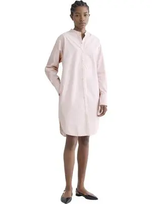Everlane Ultrasoft Cotton Relaxed Shirt Dress - Pink / White