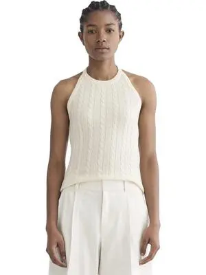 Everlane Cotton Cashmere Cable Halter Sweater Birch