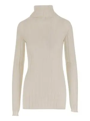 Carven Ribbed Wool And Silk Sweater - White