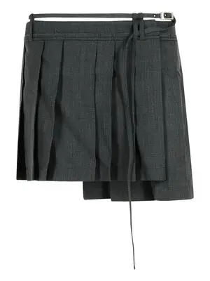 Acne Studios Wool-blend Pleated Skirt - Grey