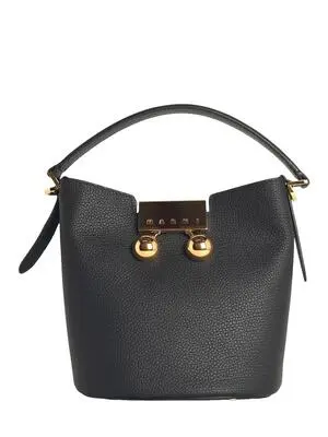 Marni Trunkaroo Leather Bucket Bag - Black
