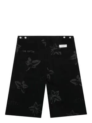 HONOR THE GIFT Floral-print Buttoned Shorts - Black