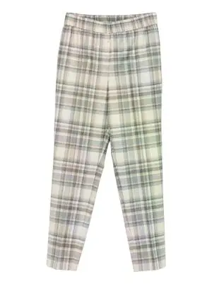 Peserico Checked Elastic-waist Trousers - Neutrals