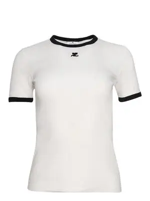 COURRÃ¨GES Signature Contrast Tee - White