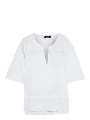 Isabel Marant Embroidered Cotton-voile Top - White