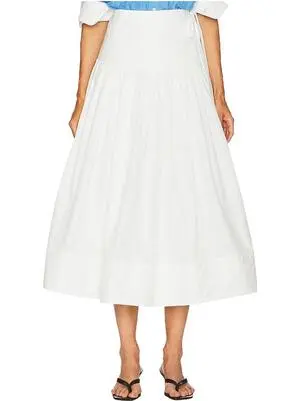 HELSA Midi Wrap Skirt In Tech Poplin - White