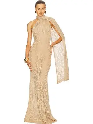 HELSA Robbyn Wrap Gown - Tan
