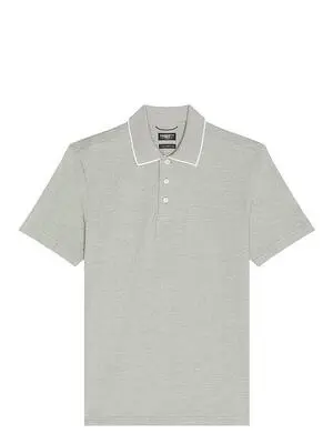Faherty Brand Movement Pique Polo In Green - Moss Stone Melange