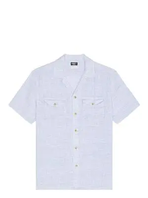 Faherty Brand Reserve Basque Camp Shirt In Baby Blue - Light Blue Melange