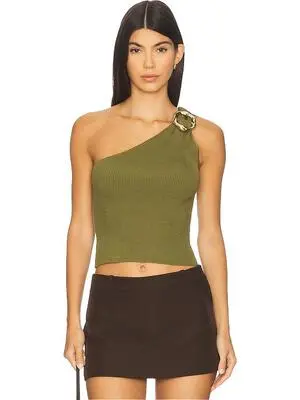 Simkhai Fenix One Shoulder Top - Olive