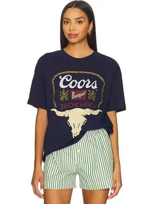 THE FORECAST AGENCY Coors Banquet Beer Cropped Tee - Navy