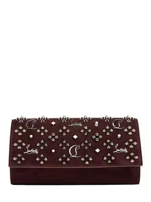 CHRISTIAN LOUBOUTIN Paloma Wallet On Chain In Loubinthesky Suede - Amara Gun Metal