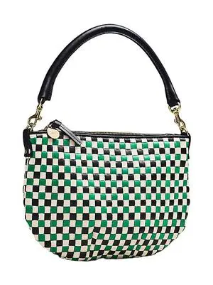 Clare V. Petit Moyen Shoulder Bag - Green Apple Check