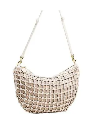 Clare V. Lune Knot Woven Shoulder Bag - White
