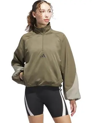 Adidas Basketball Half-zip Pullover - Olive Strata