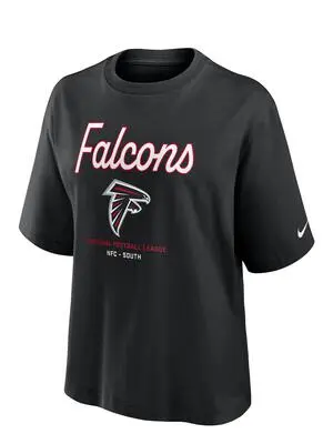Nike Atlanta Falcons Essential Script Boxy Nfl T-shirt - Black