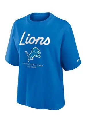 Nike Detroit Lions Essential Script Boxy Nfl T-shirt - Blue