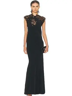 FERRAGAMO Gown With Lace - Nero