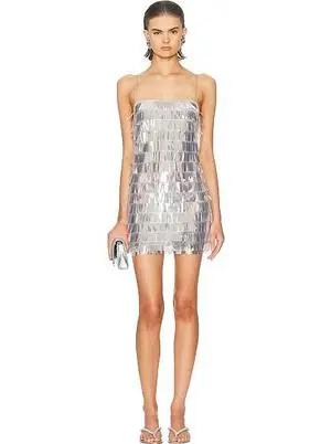 Retrofete Amalie Sequin Embellished Mini Dress - Silver Cloud