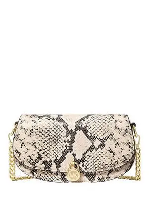 Michael Kors Mila Small Snake Embossed Crossbody Bag - Natural