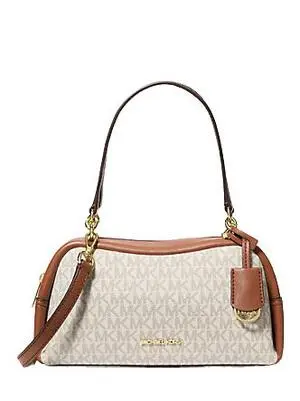 Michael Kors Cecily Small Signature Logo Shoulder Bag - Natural