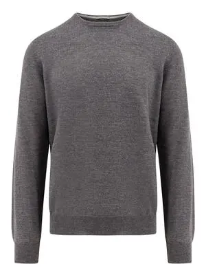 NUGNES 1920 Virgin Wool Basic Sweater - Grey