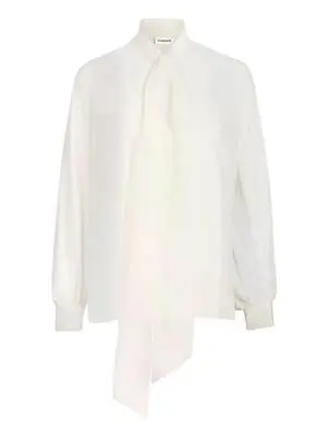 P.a.r.o.s.h Bow-detail Silk Blouse - White