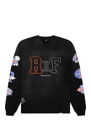 REPRESENT Logo-embroidered Long-sleeve T-shirt - Black