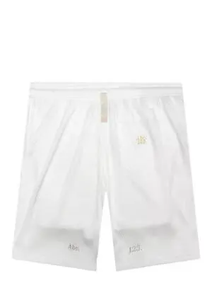 ADVISORY BOARD CRYSTALS Mesh Logo-detail Shorts - White
