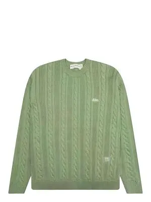 ADVISORY BOARD CRYSTALS Cable-knit Crew-neck Sweater - Green