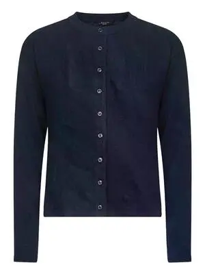 Max Mara Ribbed Button Cardigan - Blue